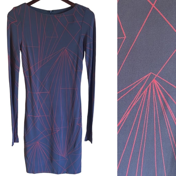 Nicole Miller | Dresses | Nicole Miller Studio Grey Geometric Sheath ...